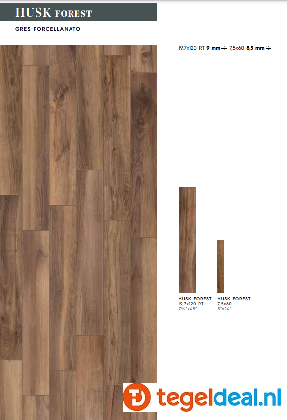 Houtlook vloertegels Supergres Husk Forest, 7,5 x 60 cm: Deze serie Husk van Supergres bestaat ...